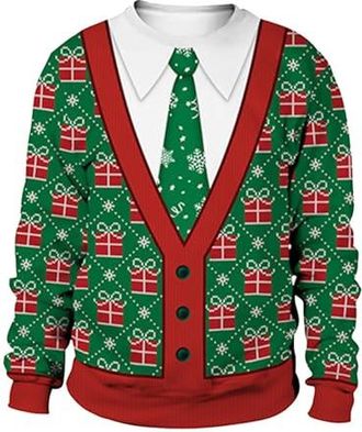 Generic Pull de No&euml;l pour homme Terrifier Jumper 2025 Cadeaux Automne et Hiver Nouveau Polaire Chaud Chemise de No&euml;l Imprim&eacute; Femme Sweatshirt Fit Bottoming Sh