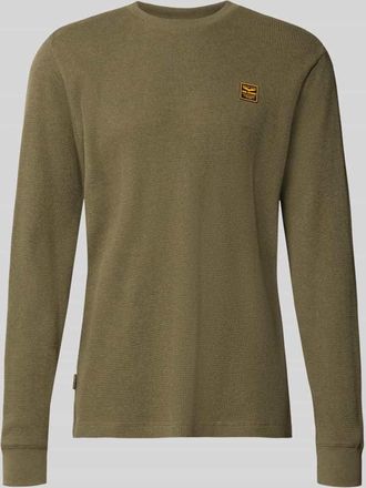 PME Legend Regular Fit Langarmshirt aus Baumwolle mit Waffelstruktur