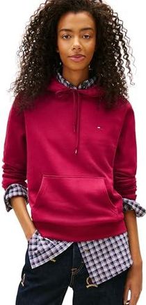 Tommy Jeans Tjw Reg S Flag Hoodie Dw0dw19958 Sweat &agrave; Capuche, Violet (Cerise somptueuse), S Femme, Violet (Cerise somptueuse), S
