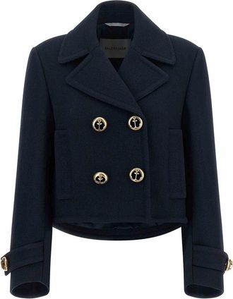 Balenciaga Kurzer Mantel - Blau