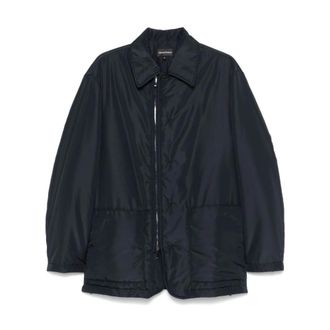 Emporio Armani Blaue Regenjacke mit Rei&szlig;verschluss - - Jackets - Herren - Blau - 2XL