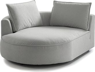 Studio Copenhagen home24 Modulottomane Grau/Hellgrau Webstoff Saia 126 x 154cm Ausrichtung links Modern