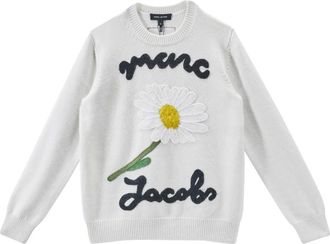 Marc Jacobs Femme, Pulls, Blanc, Taille: 38 FR Marc Is Joy Jacquard Crewneck