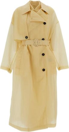 Sportmax Femme, Manteaux, Jaune, Taille: 36 FR Fata Trench Coat