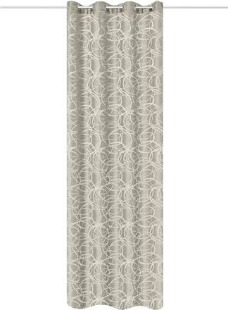 Home Wohnideen Ösenschal Lenny, Jacquardmuster Kreise, 245x140 cm, Blickdicht, Farbe:Taupe, Größe:245 x 140 cn, Anzahl: 1x