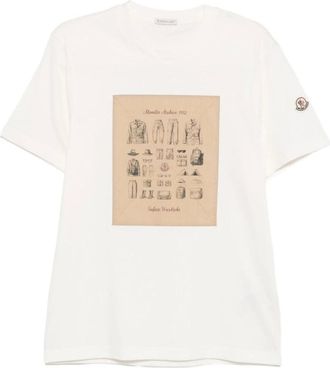 Moncler Homme, Tops, Beige, Taille: M Safari Wardrobe Printed Cotton T-Shirt