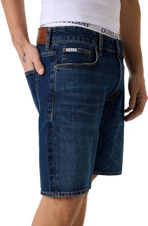 Guess Short en denim de coton m&eacute;lang&eacute;