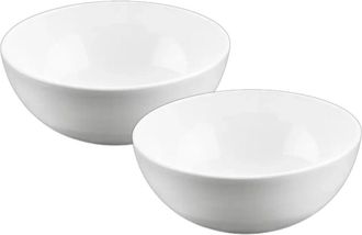 Wilmax England Wilmax - Schale aus Porzellan - 300ml - 2er Set - Salatschüssel - Weißer Schüssel für Snacks, Salat - Ø 11cm- Obstschale - Müsli-Schale - Elegant und 