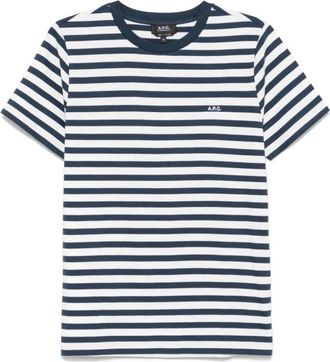A.P.C. A.p.c., Femme, Tops, Multicolore, Taille: 42 FR T-shirt en coton multicolore &agrave; manches courtes