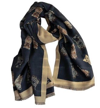 GFM Ch&acirc;le en cachemire avec imprim&eacute; chats pour femme, style pashmina, pour automne-hiver (CTSHL1), L