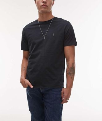 AllSaints Brace - Lot de 3 t-shirts en coton bross&eacute; - Noir