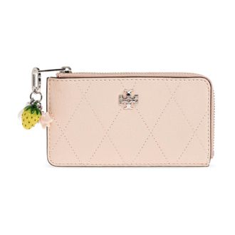 Tory Burch Femme, Accessoires, Rose, Taille: ONE Size Charlie Quilted Zip Card Case