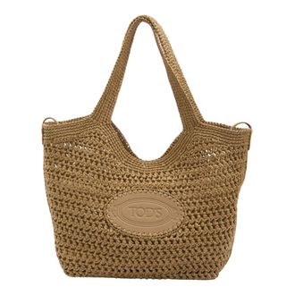Tod's Crochet Raffia Shopping Bag - - Bags - Damen - Beige - ONE SIZE