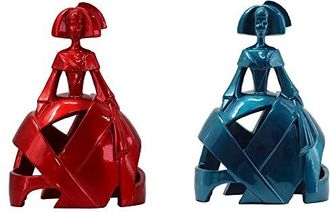 DKD Home Decor Dekorative Figur Rot Harz (16 x 10 x 23,5 cm) (2 Stück) (Referenz: S3019582)