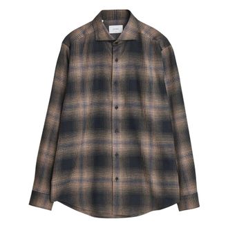Eton Chemise &agrave; carreaux en flanelle - Homme - Chemises - Brun - Taille: M