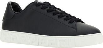 Versace Greca-Pattern Sole Low-Top Sneakers - Black