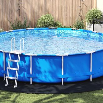 vidaXL Bodenfolie f&uuml;r Pools Schwarz &oslash; 610 cm Polyester Geotextil Vidaxl