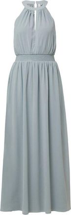QS by s.Oliver Maxikleid Kleid Langes Chiffonkleid mit Smok-Detail