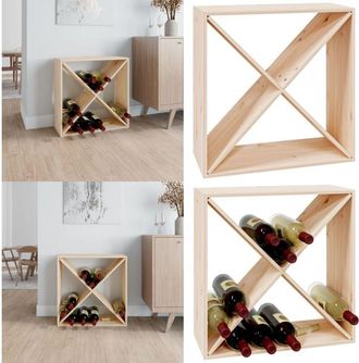 vidaXL Weinregal 62x25x62 cm Massivholz Kiefer - Weinregal - Weinregale - Home & Living