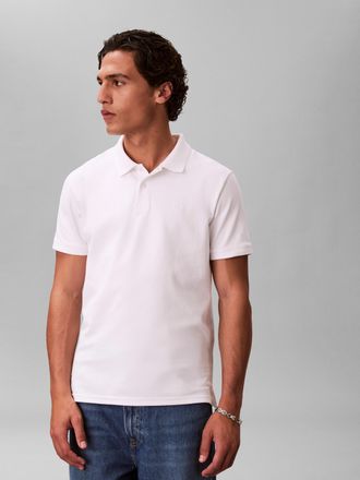 Calvin Klein Poloshirt CALVIN KLEIN SS SLIM REFINED PIQUE POLO, Herren, Gr. XXL, wei&szlig; (hellwei&szlig;), Jersey, Obermaterial: 95% Baumwolle, 5% Elasthan, unifarben, slim