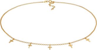 Elli Halskette Damen Choker Kreuz Glaube Religion Trend in 925 Sterling Silber