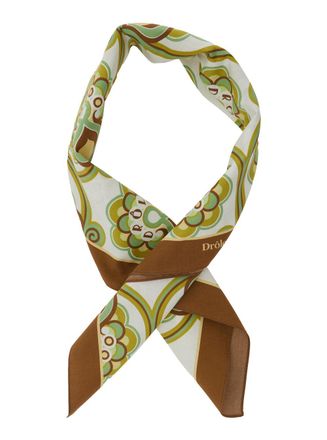 Dr&ocirc;le de Monsieur Mens Scarf Tapisserie Florale Green Cotton Scarfs