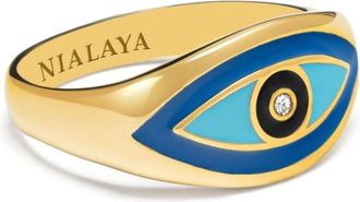 Nialaya Evil Eye Ring - Gold
