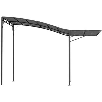 OUTSUNNY Pergola de jardin - Outsunny - avec auvent r&eacute;glable - en acier et polyester haute densit&eacute; - 3 x 2,5 m - gris fonc&eacute;
