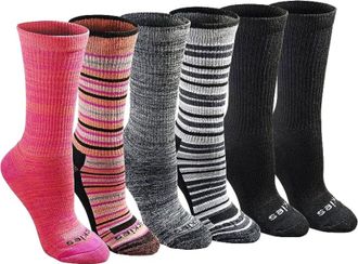 Dickies Dri-Tech-Crew-Socken f&uuml;r Damen, modisch, feuchtigkeitsregulierend, erh&auml;ltlich in S-XL (5, 6, 12 Paar), Large