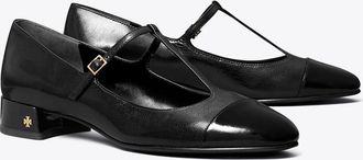 Tory Burch Damen Ballerina mit T-Riemchen und Zehenkappe