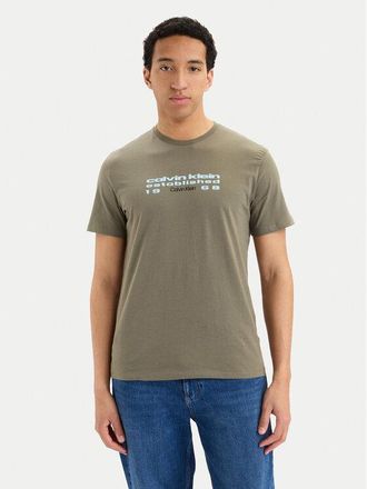 Calvin Klein Jeans T-Shirt SS 30s EU LV04RG800G Dunkelgr&uuml;n Regular Fit