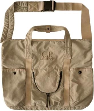 C.P. Company C.p. Company, Homme, Sacs, Beige, Taille: ONE Size Twill Tote Bag