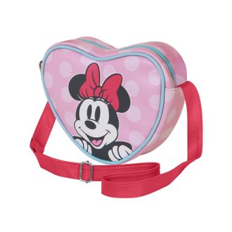 Disney Minnie Maus Ribbon-Casual Herz Umh&auml;ngetasche, Rosa, 21 x 15,5 cm