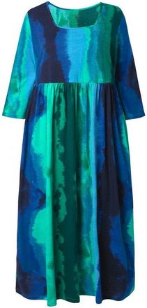 Ulla Popken Maxikleid Maxikleid Batikmuster A-Linie Carr&eacute;-Ausschnitt