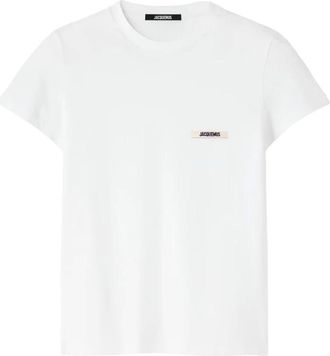 Jacquemus Femme, Tops, Blanc, Taille: 42 FR T-shirt blanc &agrave; manches courtes pour femmes