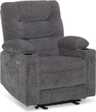 MCombo M Mcombo Relaxsessel mit Liegefunktion, Fernsehsessel Elektrisch Verstellbar, tv Sessel, Recliner Chair, Chenille Stoff, usb & Getr&auml;nkehalter