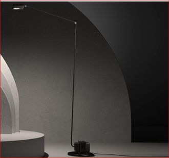 Kartell Lumina Daphine Terra LED Stehleuchte, schwarz Metall Zweistufenschalter 3000K mit Dimmer