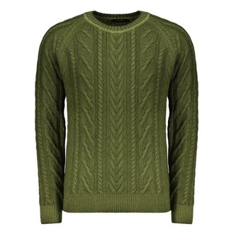Moorer Rundhals-Pullover - - Knitwear - Herren - Gr&uuml;n - M
