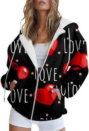 Generic Sweat a Capuche Femme Zippé Sweat Zippe Zippé Veste Mi-Saison Imprimé Mi-Saison Hoodies Casual À Manches Longues Y2k Vêtements Sport Fitness Casual Sp