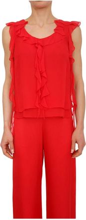 Blugirl Femme, Blouses et Chemises, Rouge, Taille: 34 FR ECS Blusa N/M Georgette