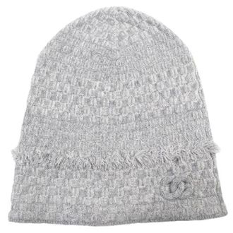 Chanel Pre-owned Coco Mark Kaschmir Strickm&uuml;tze - - Pre-owned - Herren - Grau - ONE SIZE