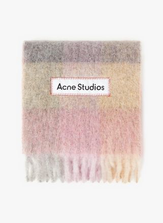 Acne Studios Echarpe &agrave; carreaux en laine m&eacute;lang&eacute;e