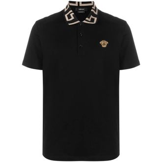 Versace Embroidered Short-sleeved Polo Shirt