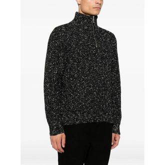 Ernest W. Baker Quarter-Zip Wool Blend Sweater - Black