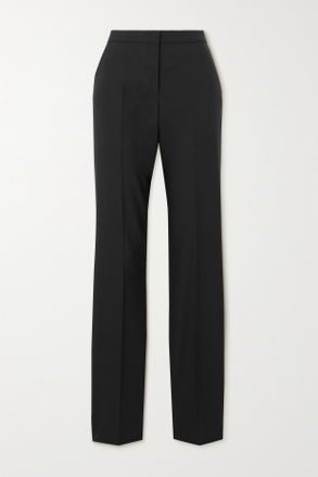 Another Tomorrow Pantalon Droit En Laine Mérinos À Plis - Net Sustain - Noir