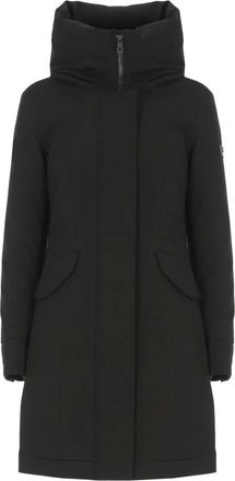 Peuterey Femme, Manteaux, Noir, Taille: 40 FR Parka avec logo