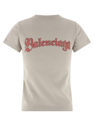 Balenciaga Logo Seal Print T-Shirt - Cream