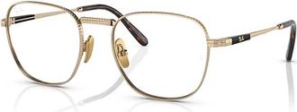 Ray-Ban Frank II Titanium Optics Arista Gold Fassung Klar Glas Polarisiert 48-20