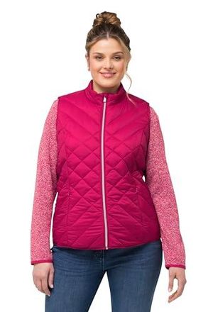 Ulla Popken Hyprar Funktions-steppweste, Wasserabweisend, Stehkragen Gilet, Rose Grenat, 58-60 Femmes