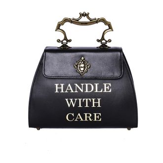 Moschino Schwarze Kleine Leder-Schultertasche mit Akkordeon-Design - - Bags - Damen - Schwarzk - ONE SIZE
